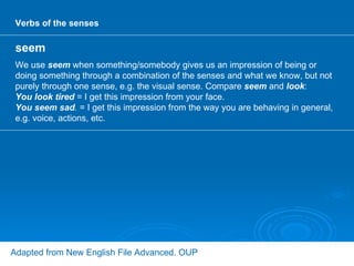 Verbs of the senses | PPS