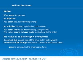 Verbs of the senses | PPS