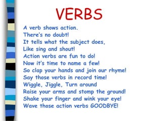 Action Verbs power point presentation that explains action .ppt ...