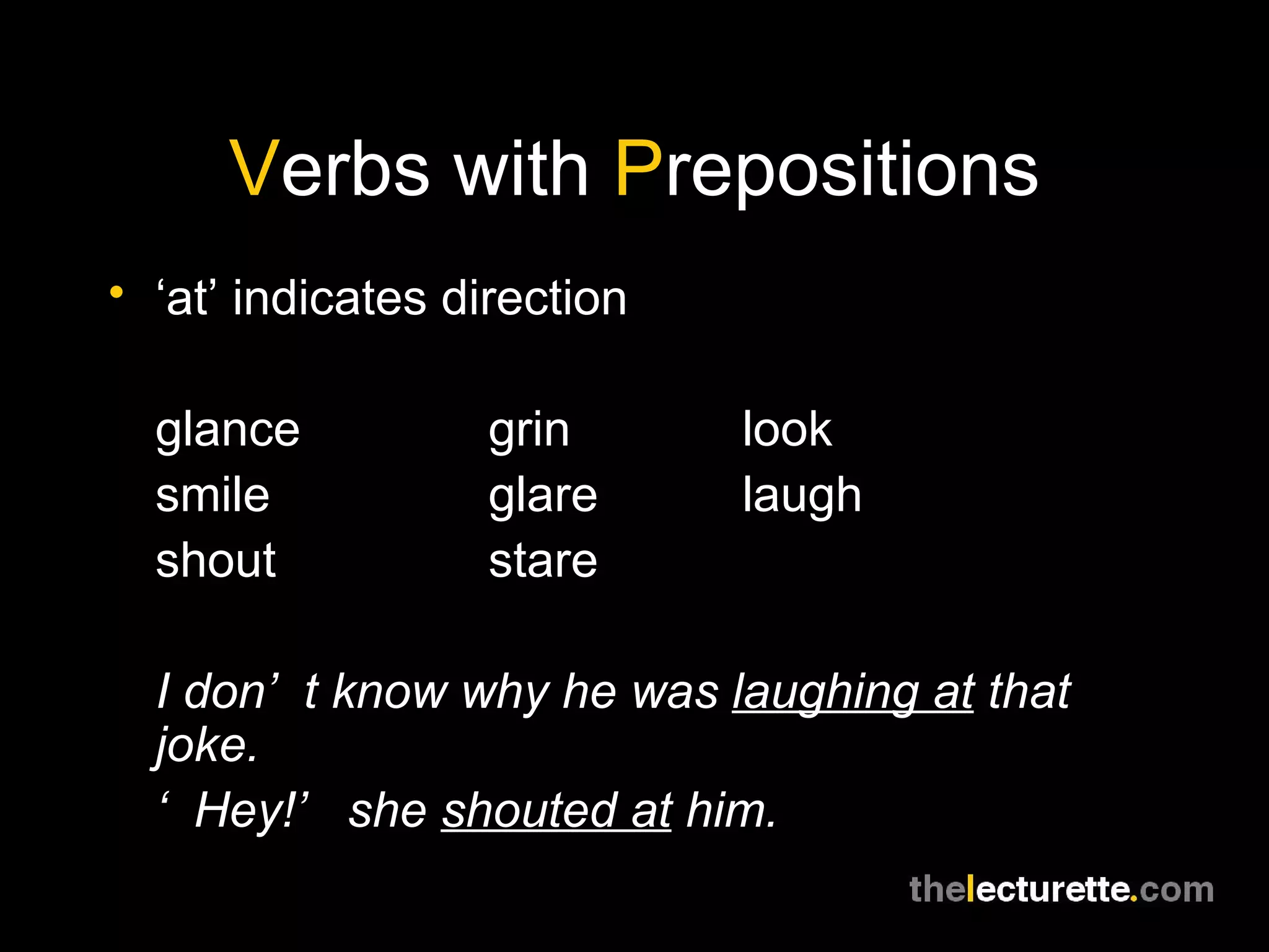 Verbs with Prepositions | PPT