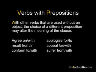 Verbs with Prepositions | PPT