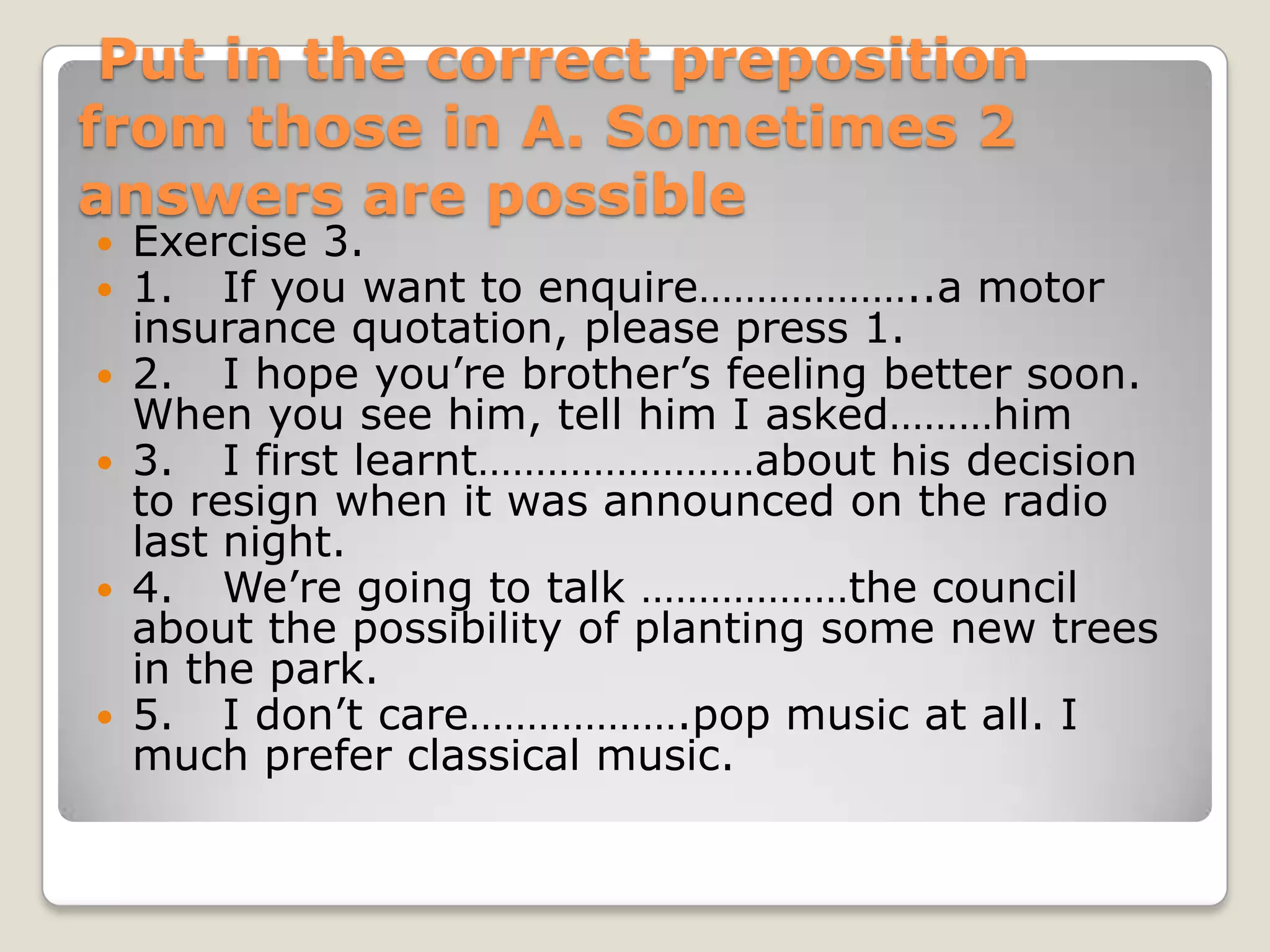 Verbs+ preposition patterns.practice | PPTX