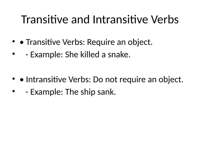 Verbs . definition ,types various examples | PPT