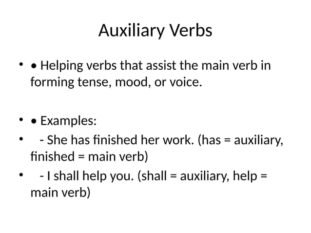 Verbs . definition ,types various examples | PPT