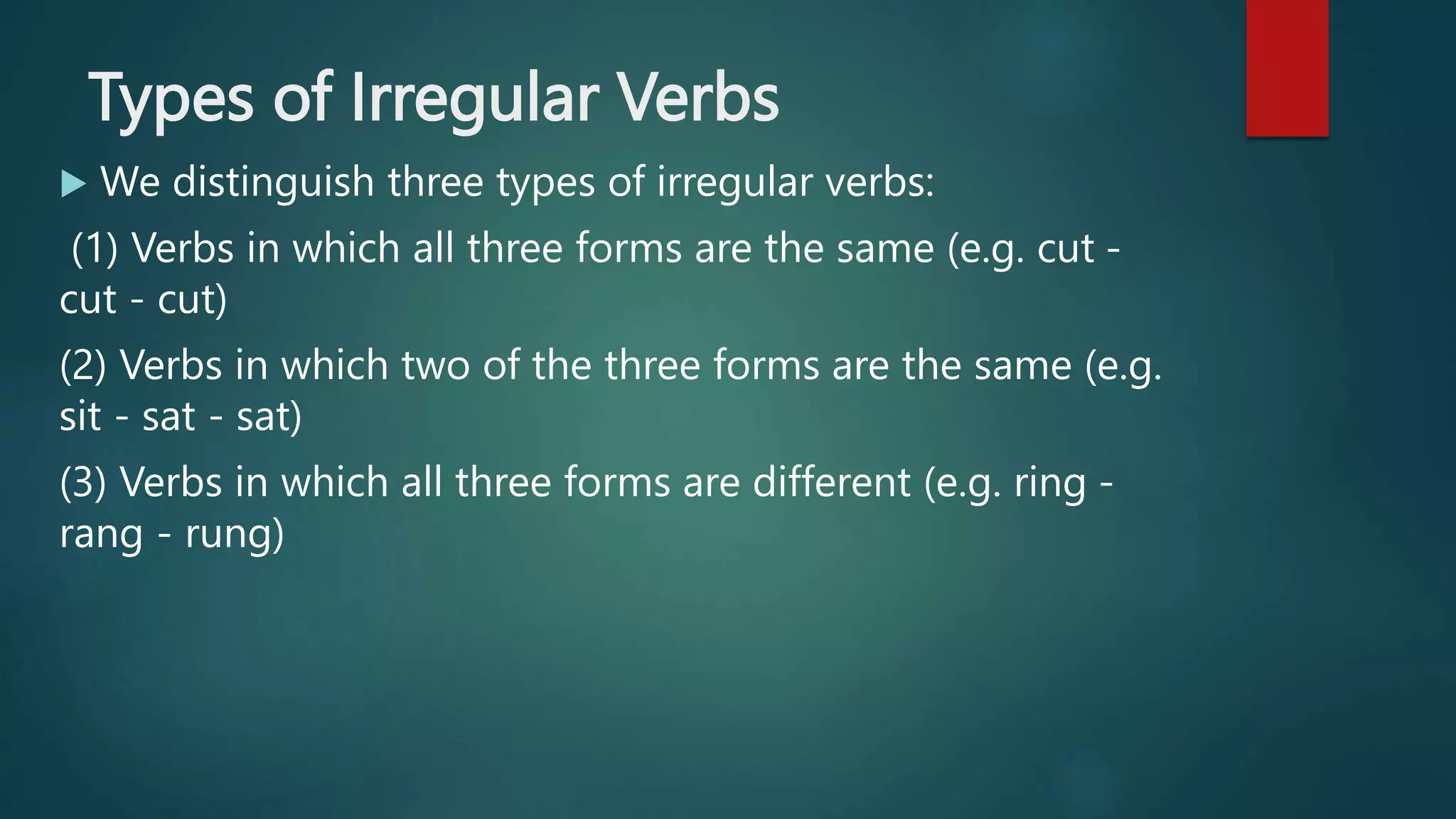 verbs, regular irregular.pptx