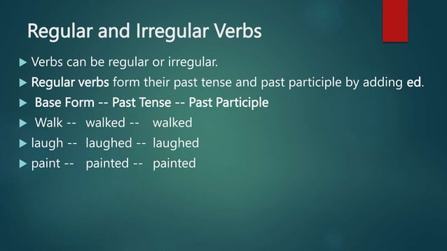 verbs, regular irregular.pptx | Food & Drink
