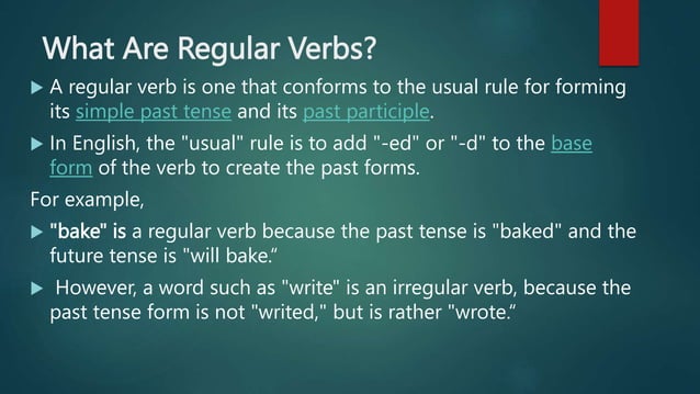 verbs, regular irregular.pptx | Food & Drink