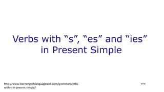 Verbos en ingles para aprender mejor sobre el idioma | PPT