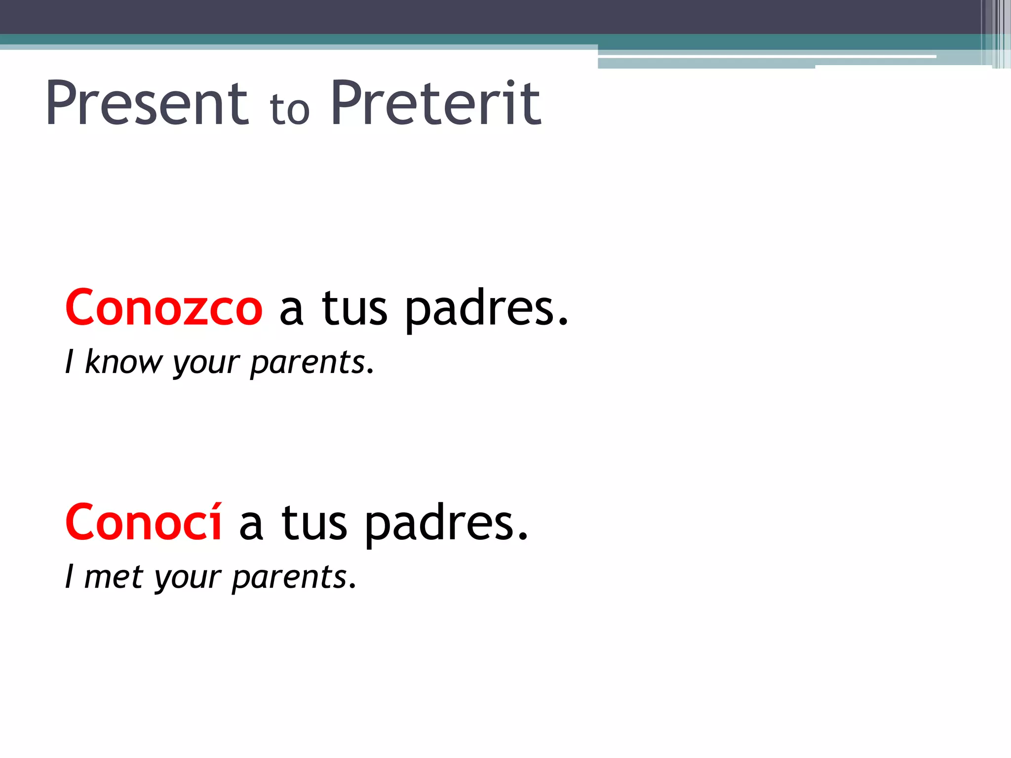 Verbs that change meaning in different tenses | PPTX