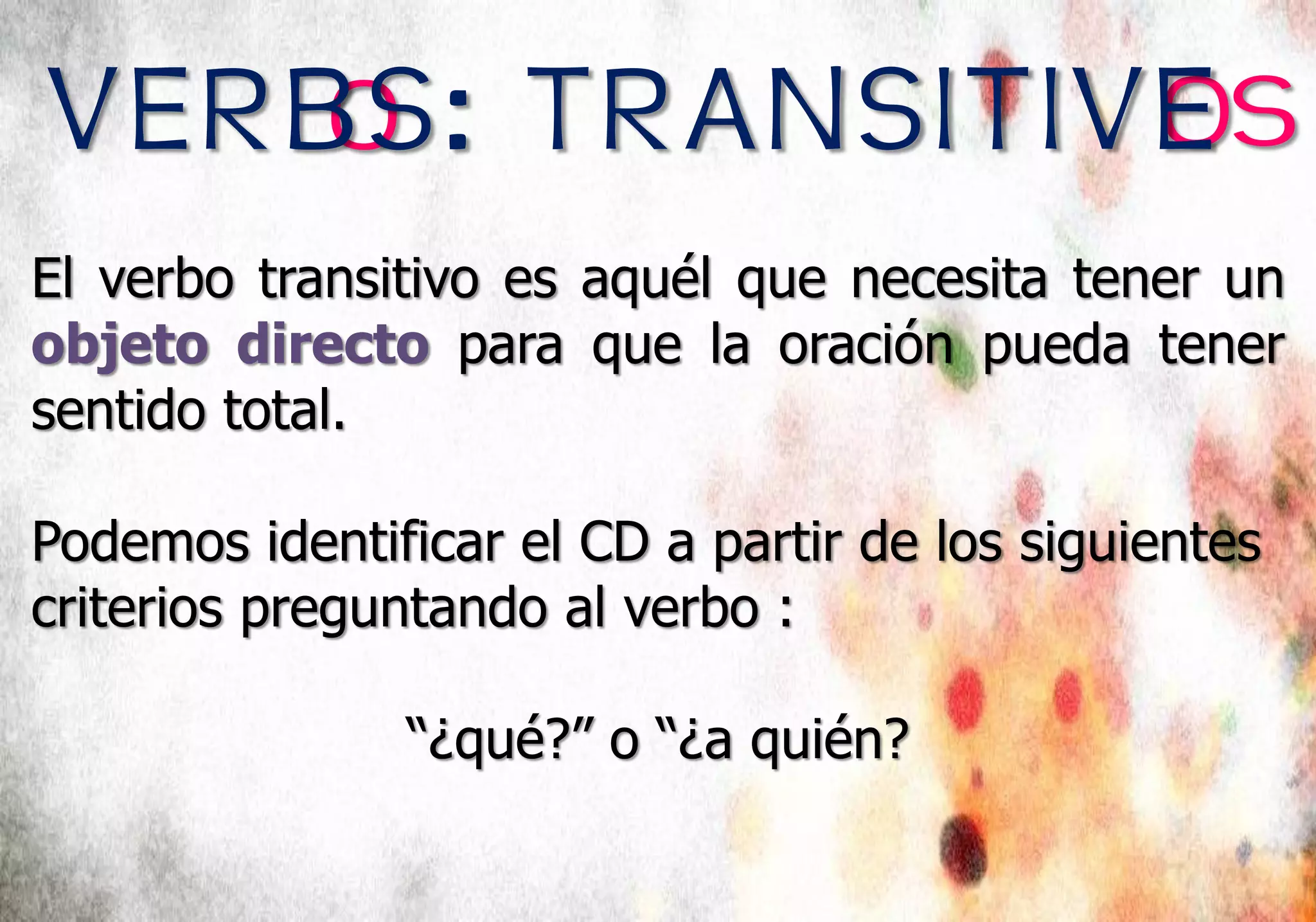 Verbs transitivos intransitivos | PDF