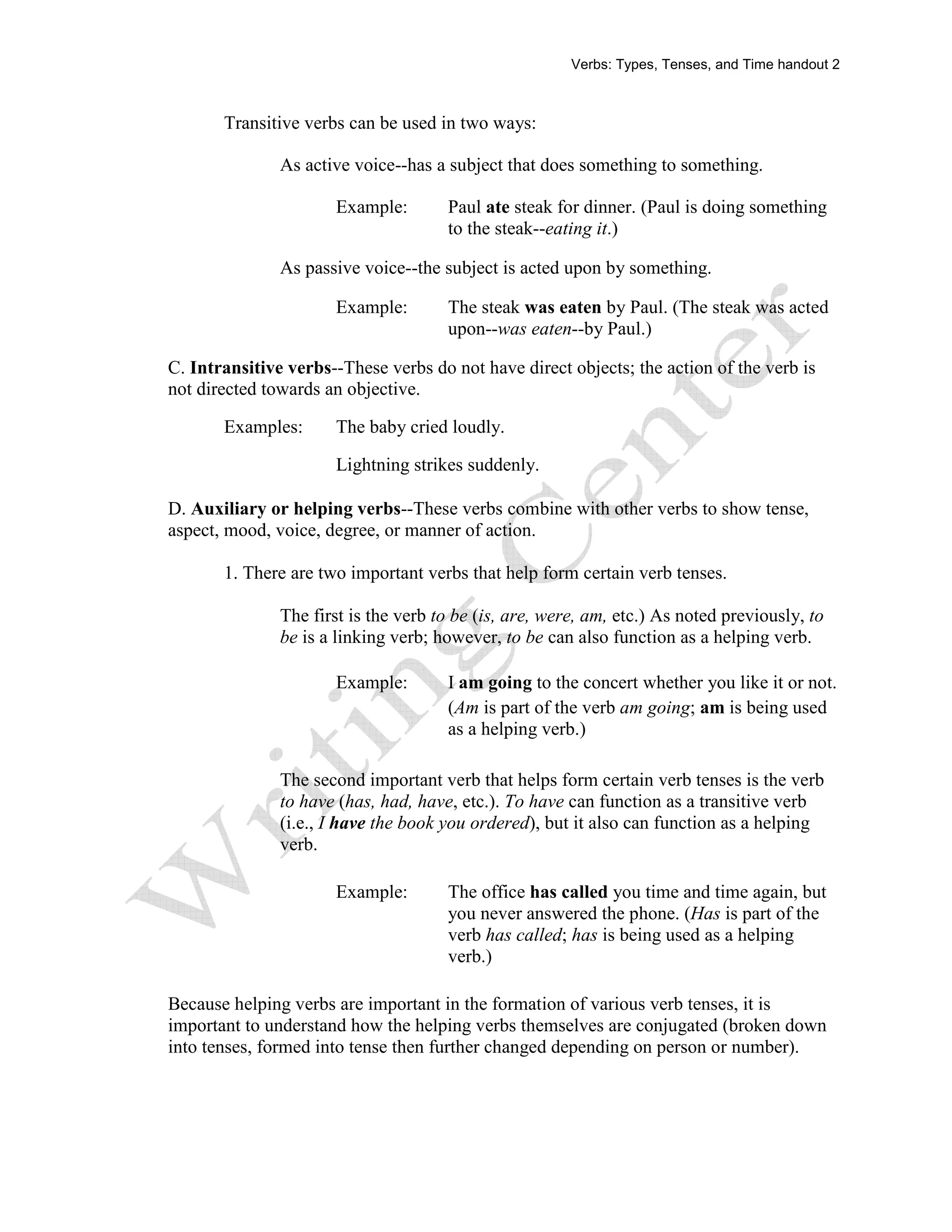 Verbs Types, Tenses and Time | PDF