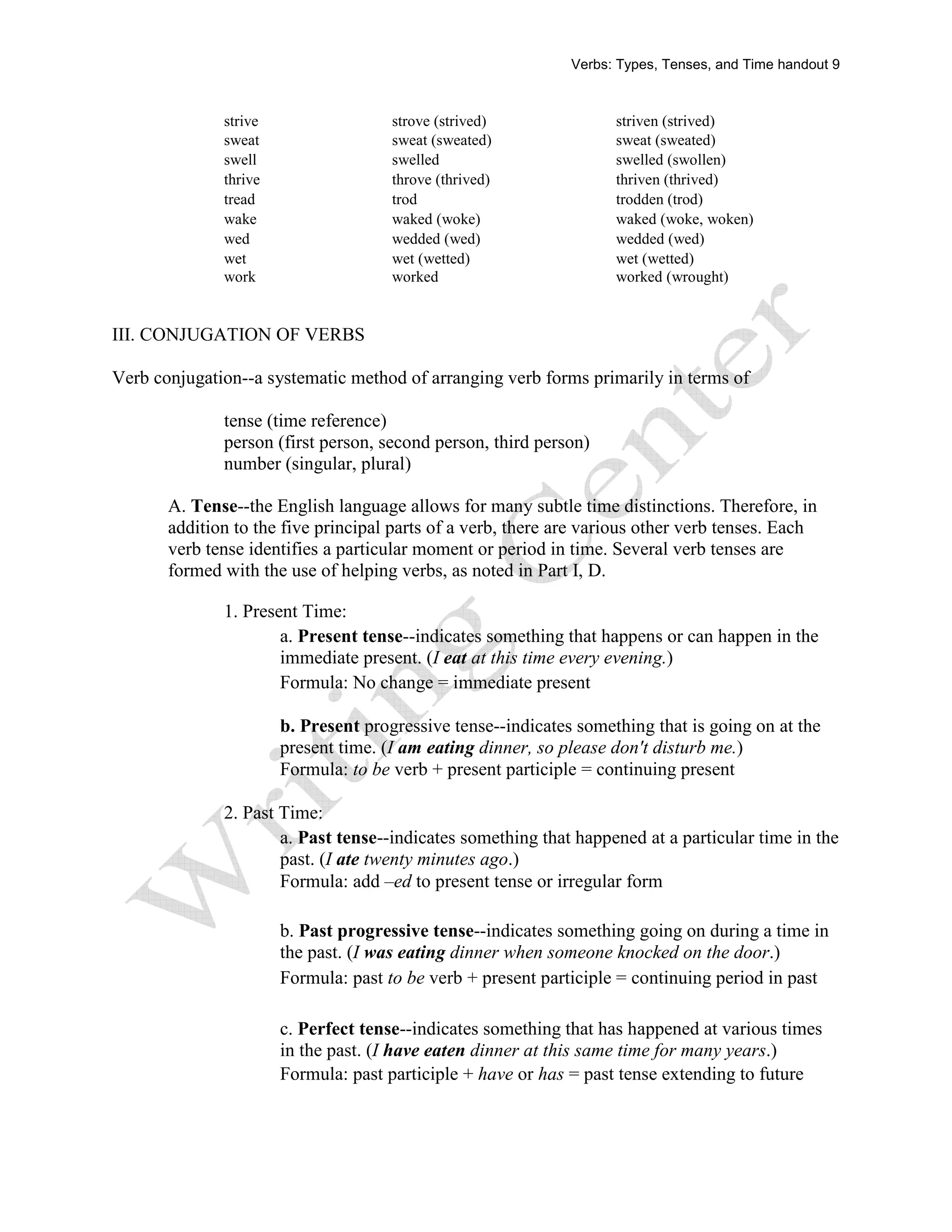 Verbs Types, Tenses and Time | PDF