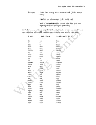 Verbs Types, Tenses and Time | PDF