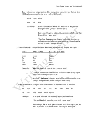 Verbs Types, Tenses and Time | PDF