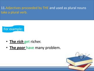 Verb subject agreement | PPT