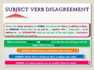 Verb & subject verb agreement | PPT