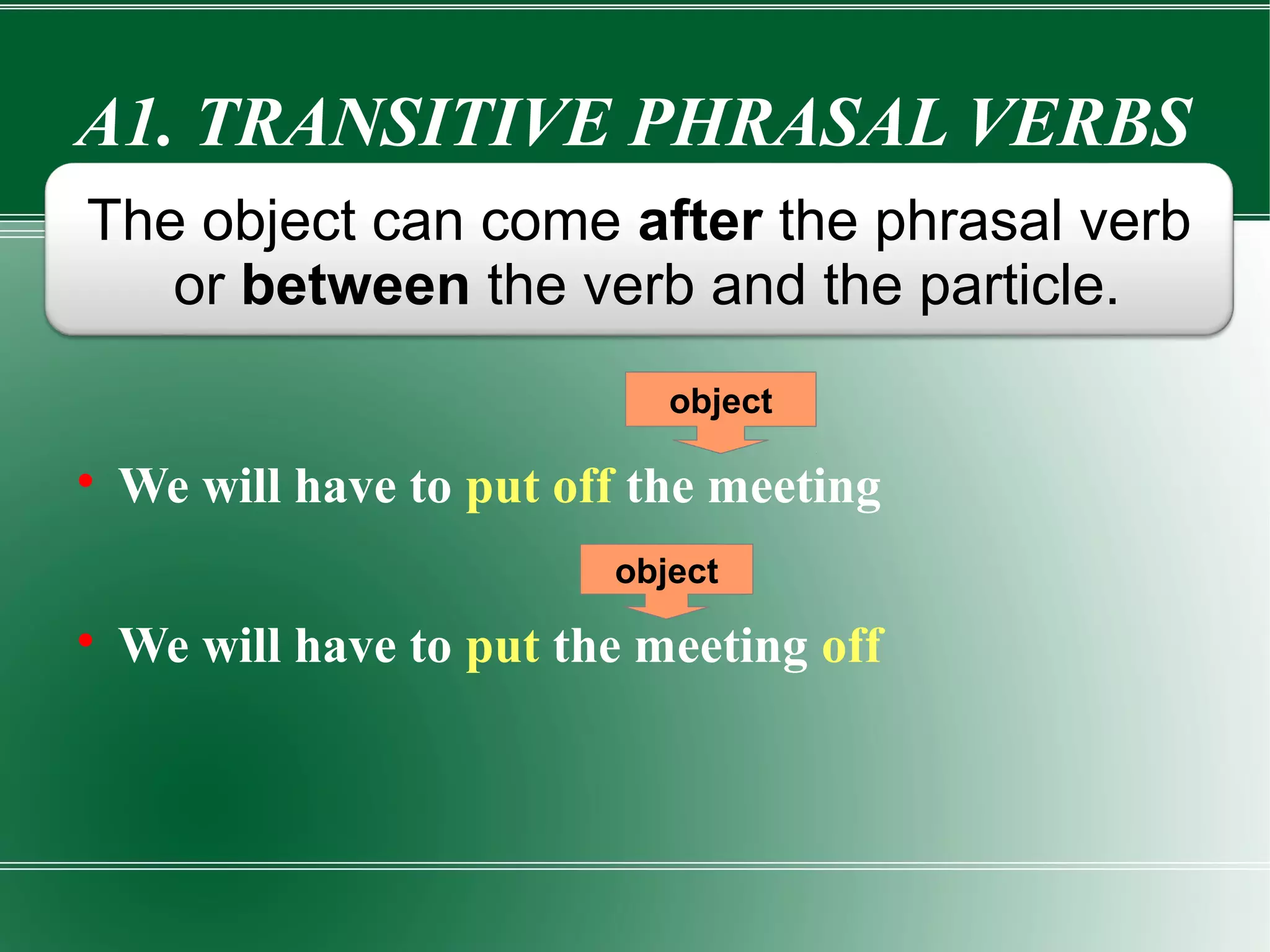 Verbs with adverbs and prepositions | PPT