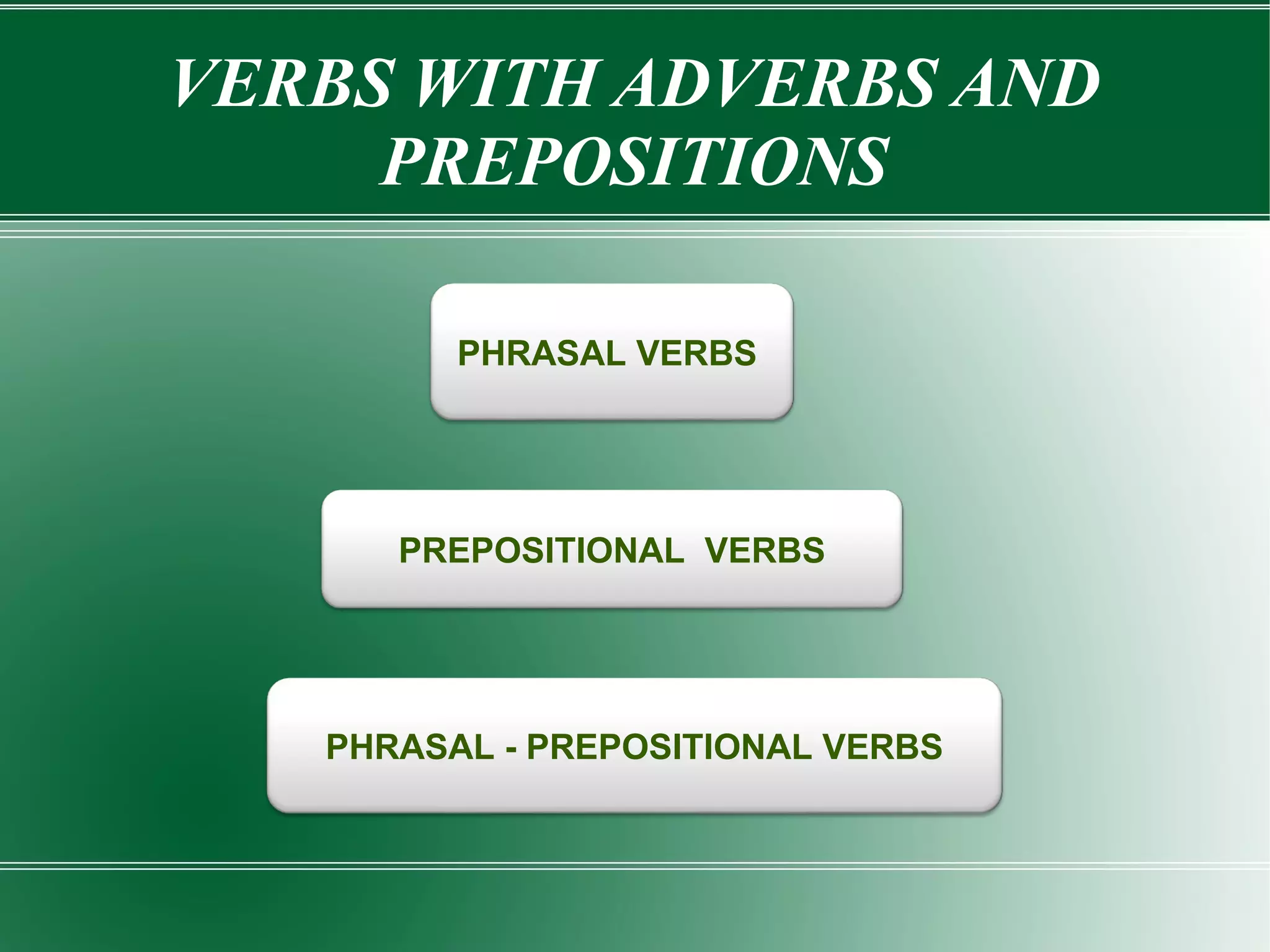 Verbs with adverbs and prepositions | PPT