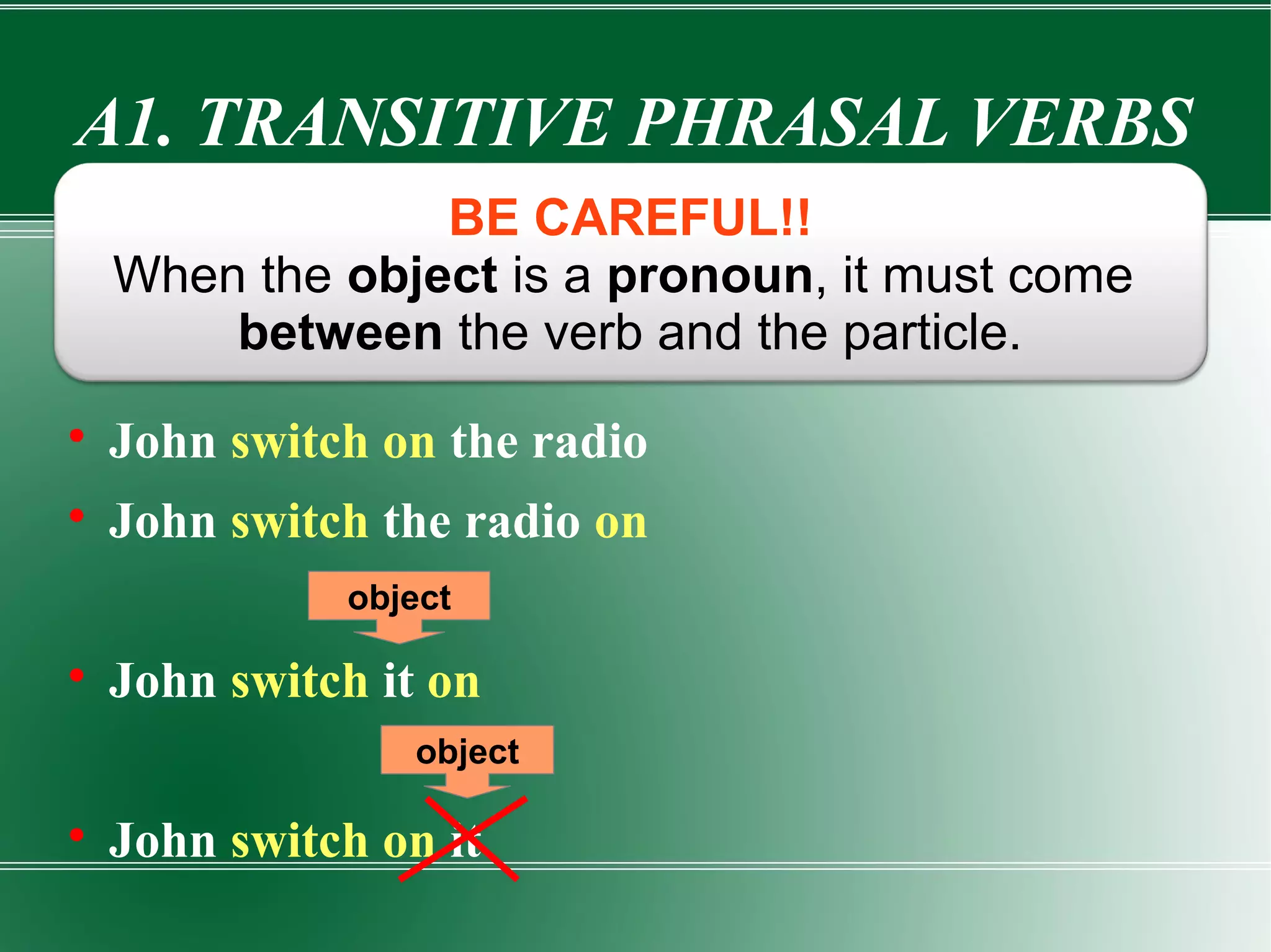 Verbs with adverbs and prepositions | PPT