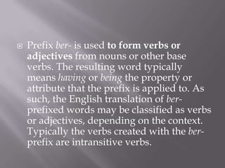 Verbs with prefix ber | PPT