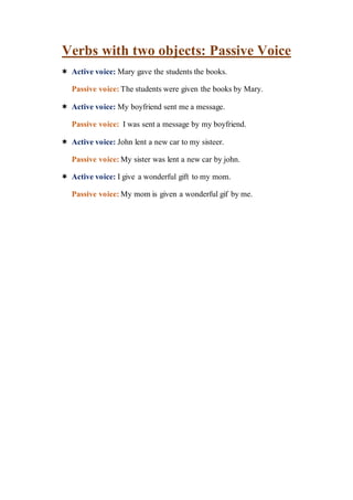 Verbs with two objects | DOCX