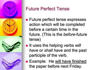 Perfect Tenses of the Verb | PPTX