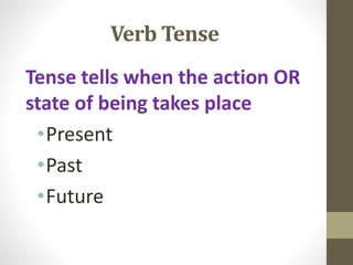Verb Tense Power Point | PPTX