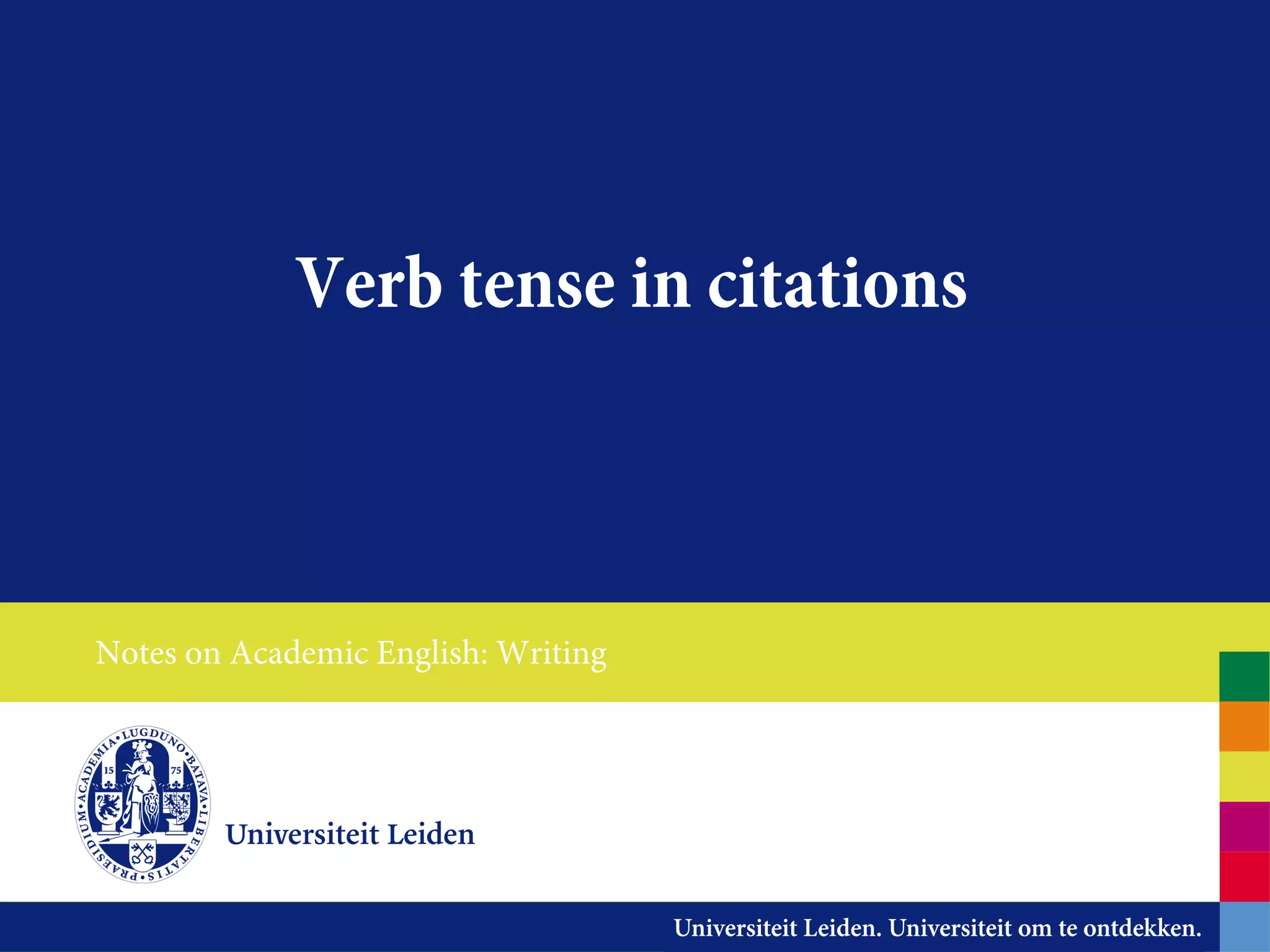 Verb tense in citations | PPT