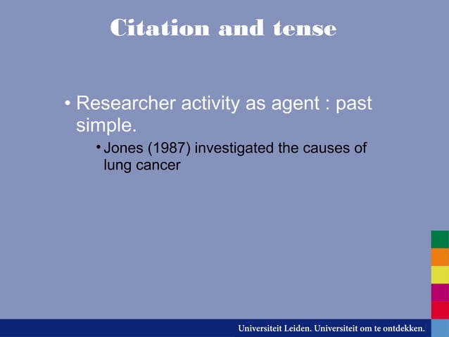 Verb tense in citations | PPT
