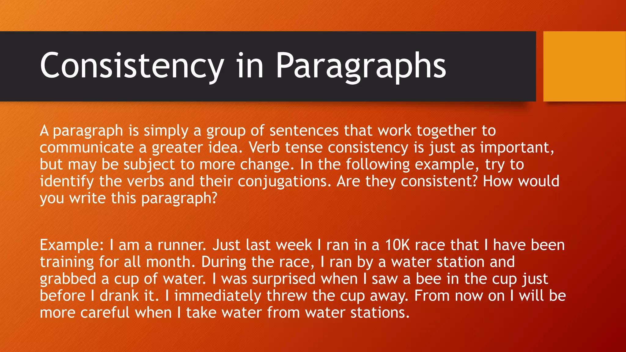 Verb tense consistency | PPTX