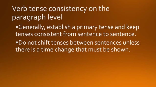 Verb tense consistency | PPTX