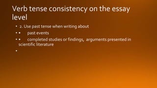 Verb tense consistency | PPTX