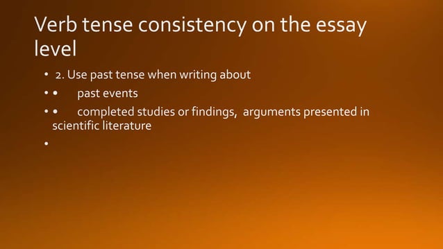 Verb tense consistency | PPTX