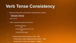 Verb tense consistency | PPTX
