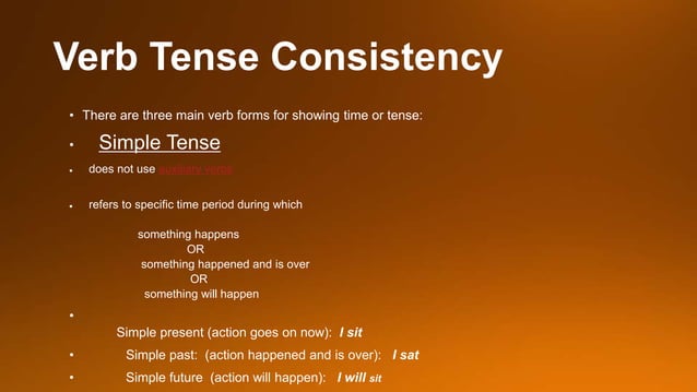 Verb tense consistency | PPTX