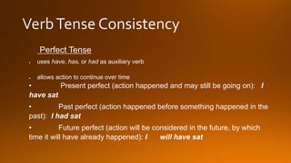 Verb tense consistency | PPTX