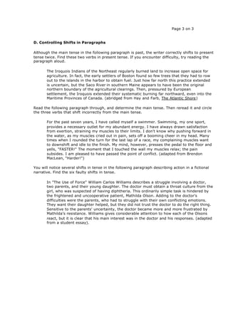 Verb tense consistency exercise 1 | PDF