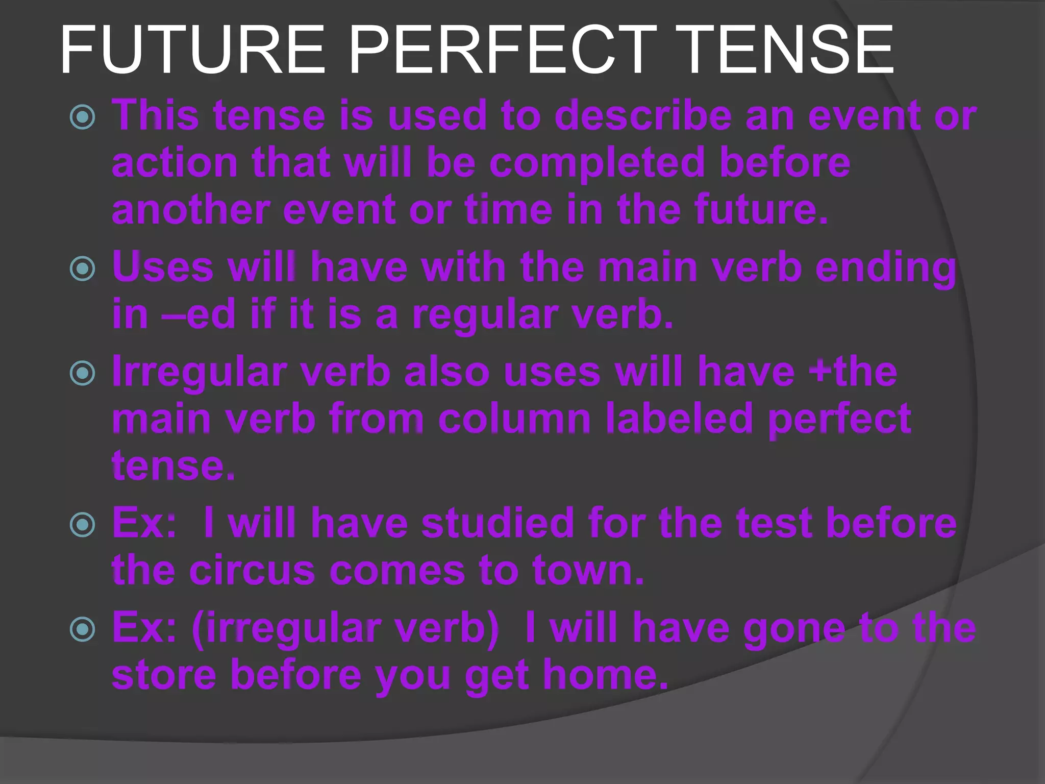 Verb Tenses Ppt Free Download