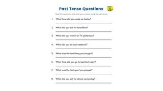 ESL Teaching Tool - Verb Tenses - Past present and Future | PPTX
