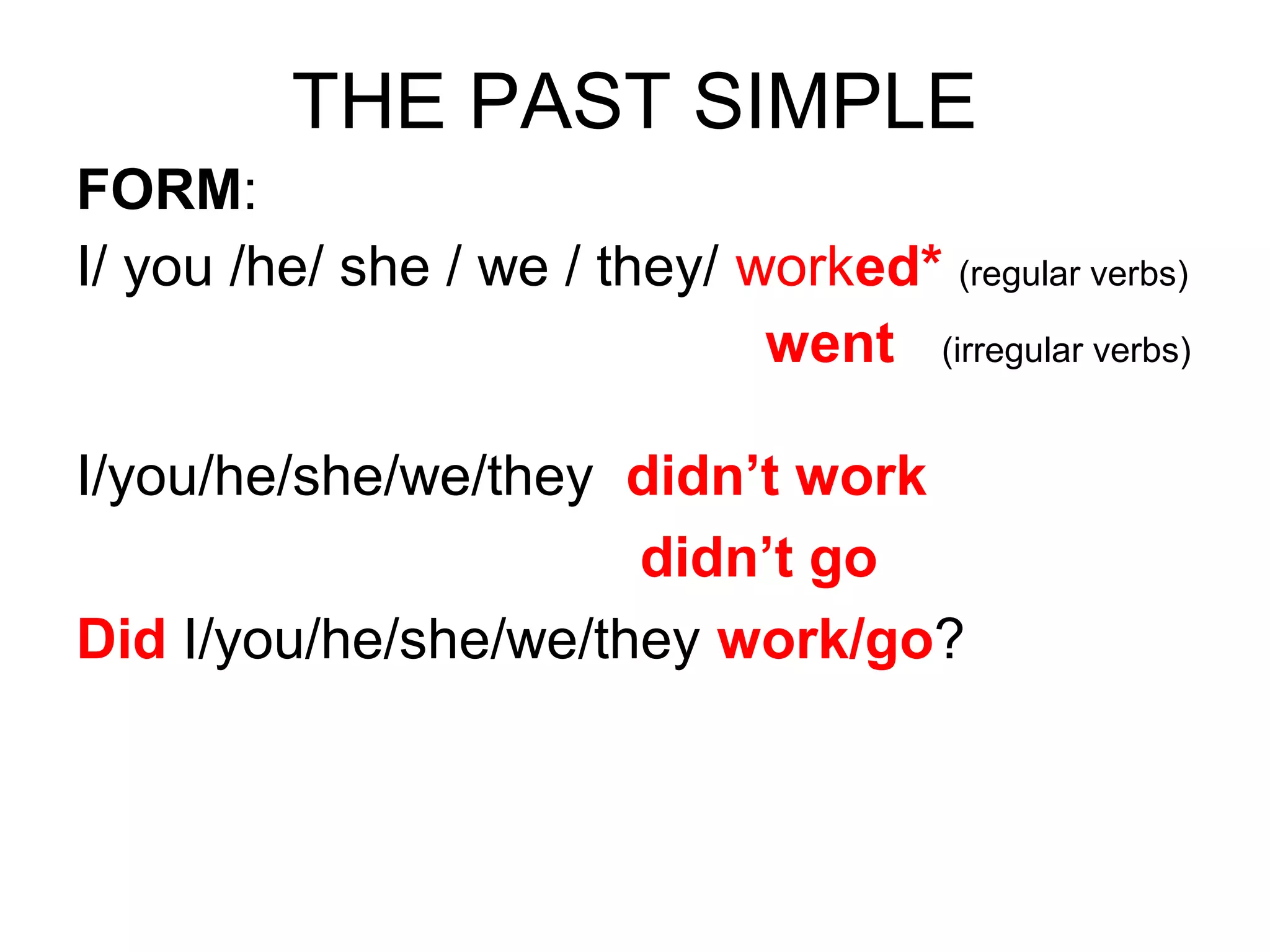 Verb tenses past-tenses | PPT