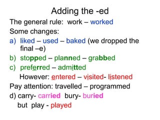 Verb tenses past-tenses | PPT
