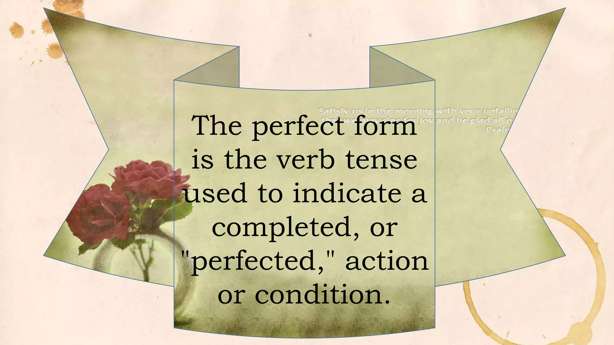 Verb tenses - Perfect Tense | PPTX