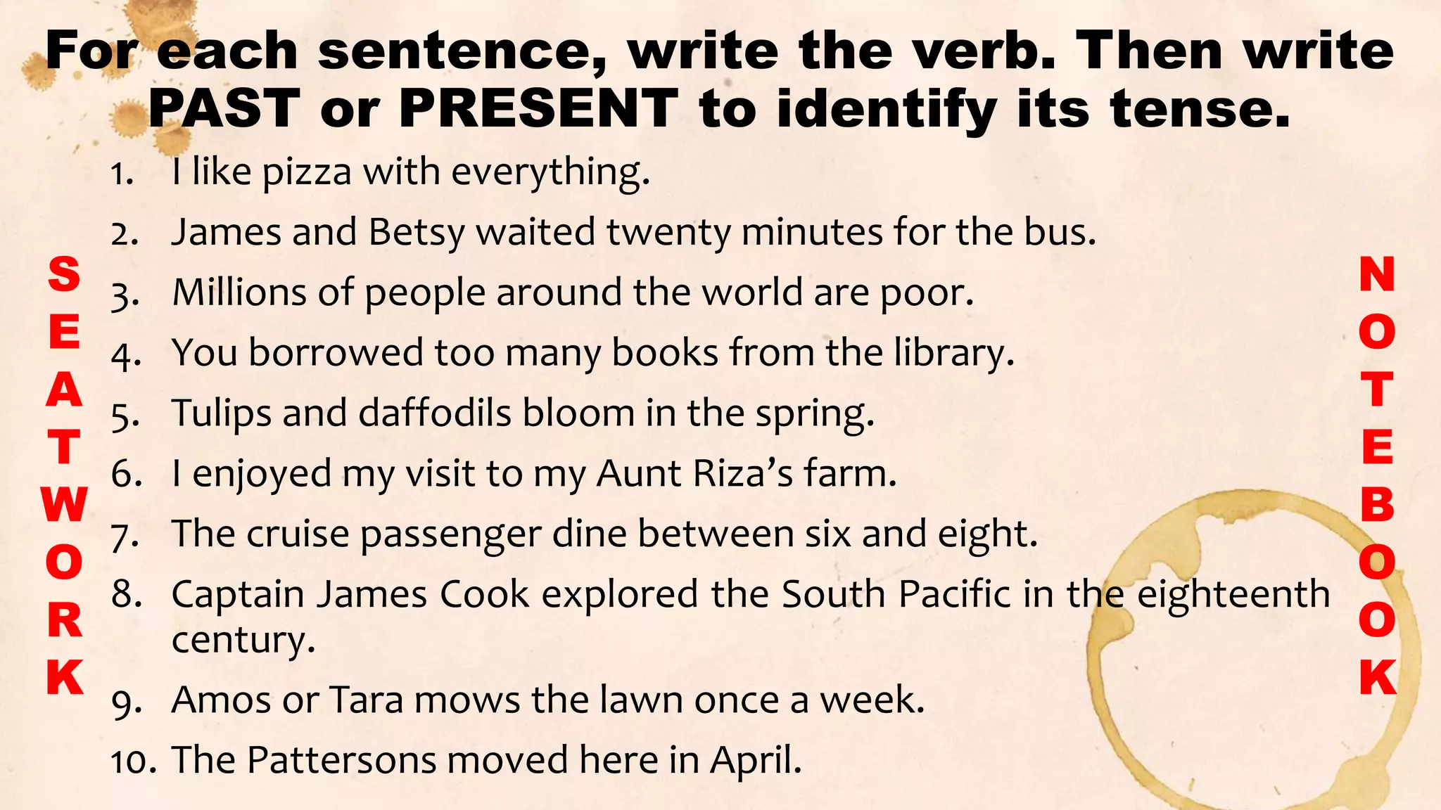 Verb tenses - Perfect Tense | PPTX