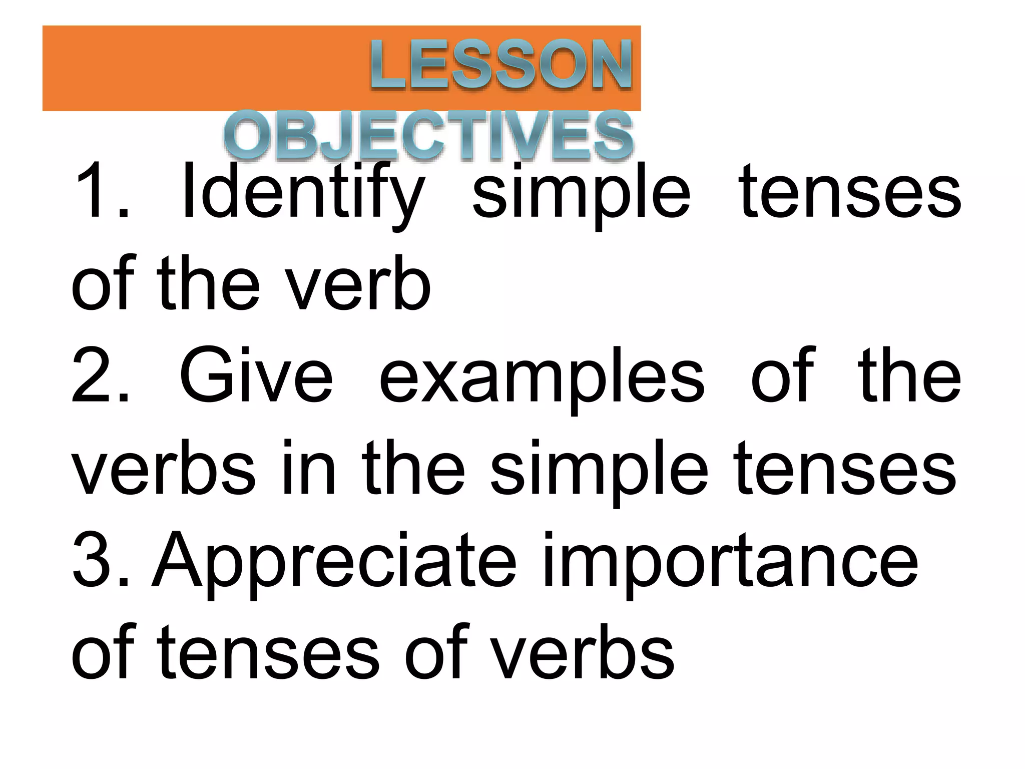 Verb Tenses 1 Ppt