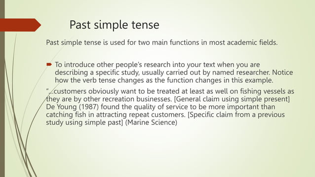 Verb tenses in Academic Writing presentation | PPTX