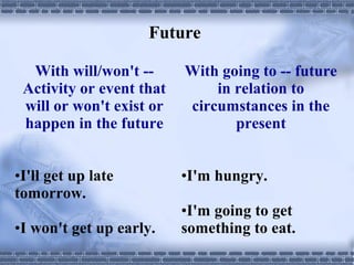 Verb tenses (lecture) | PPT | Education