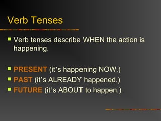 Verb tense slide show 1 | PPT