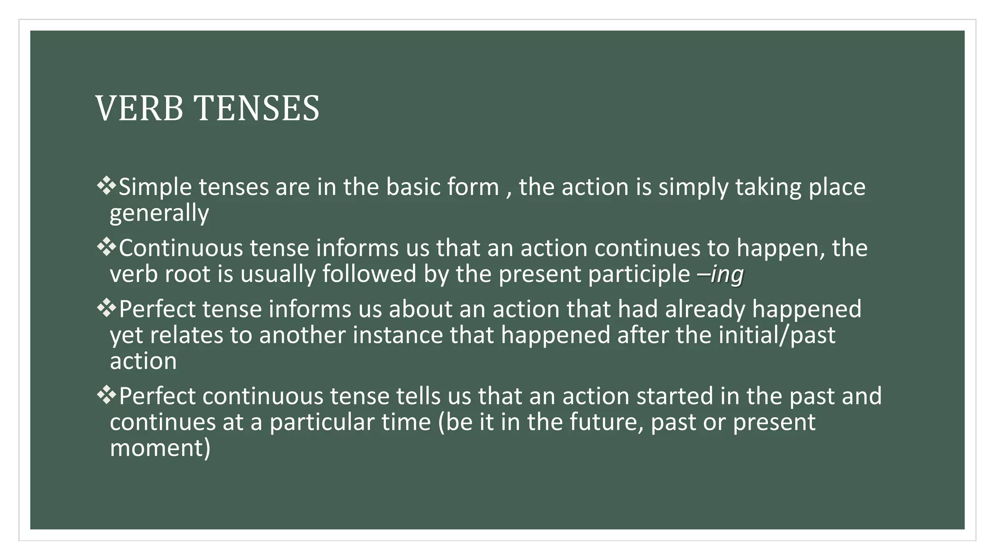 English Verb tenses presentation | PPTX