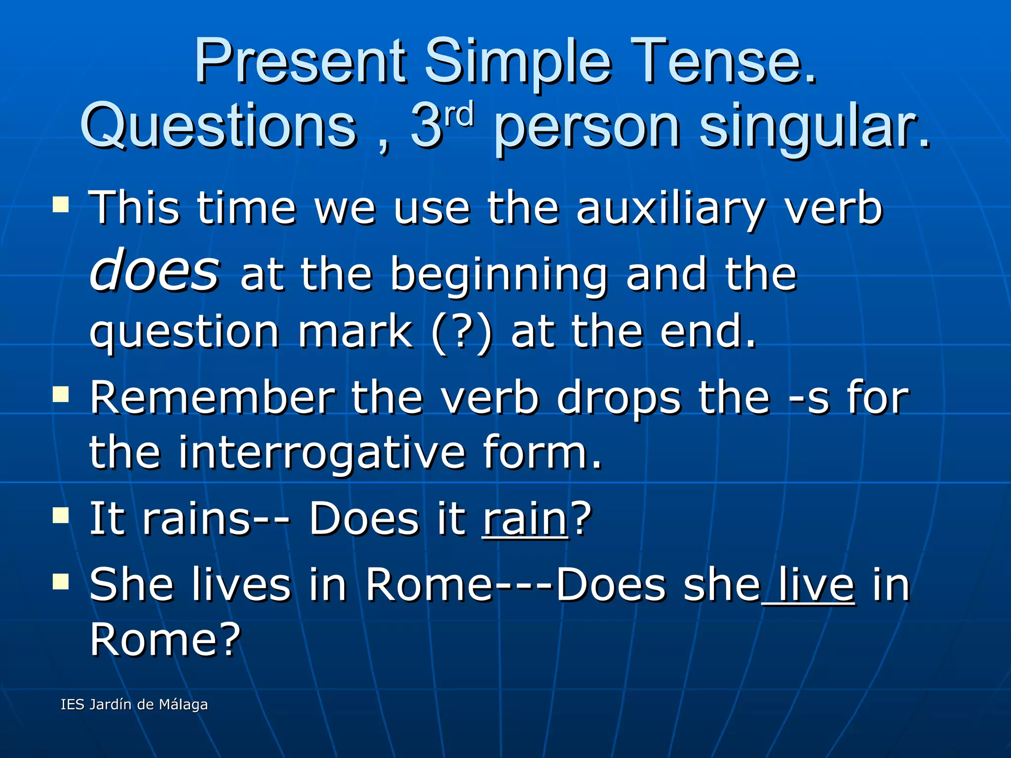 Verb Tenses Present Simple | PPT