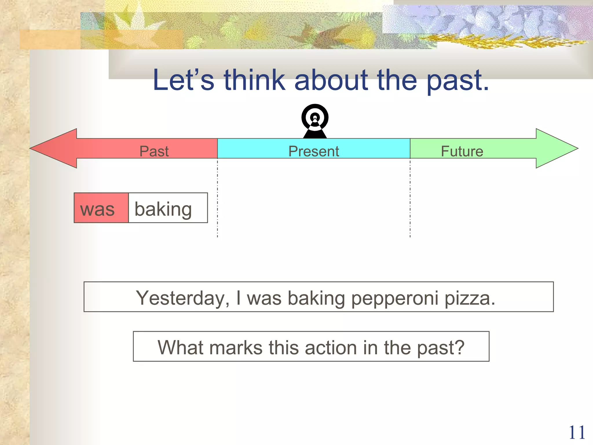 Verb tense time line | PPT